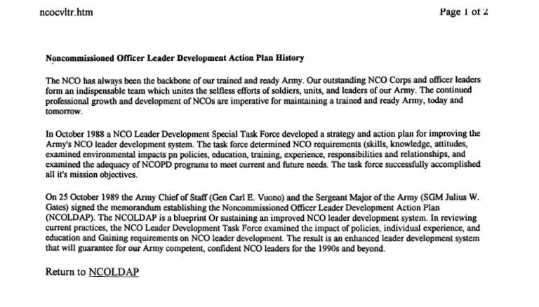 NCOLDAPH Thumbnail - NCO Historical Society